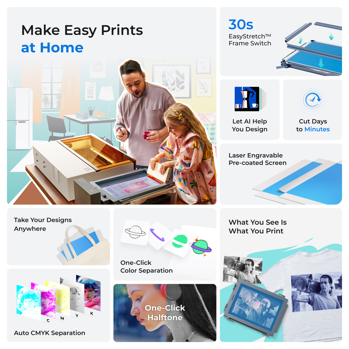 xTool Screen Printer: 1st Screen Printing Solution with Laser-xTool