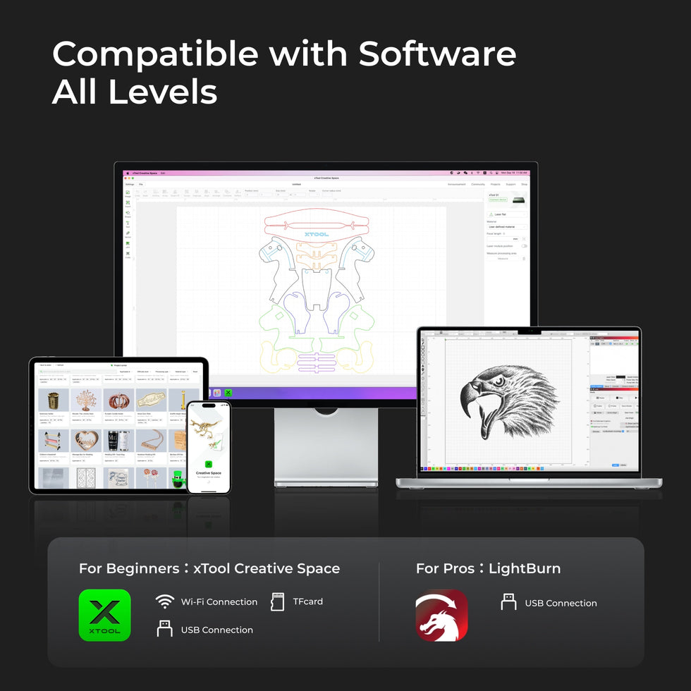 xTool S1 Blue + 1064nm IR Laser Kit: Enclosed Diode Laser Engraver & C