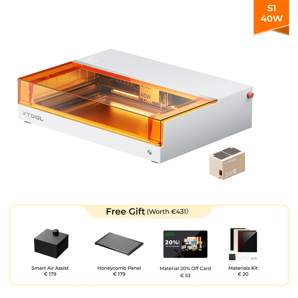 xTool S1 Blue + 1064nm IR Laser Kit: Enclosed Diode Laser Engraver & C