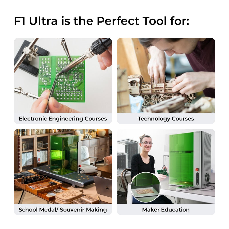 xTool F1 Ultra 20W Fiber & Diode Laser Engraver for Education | xTool