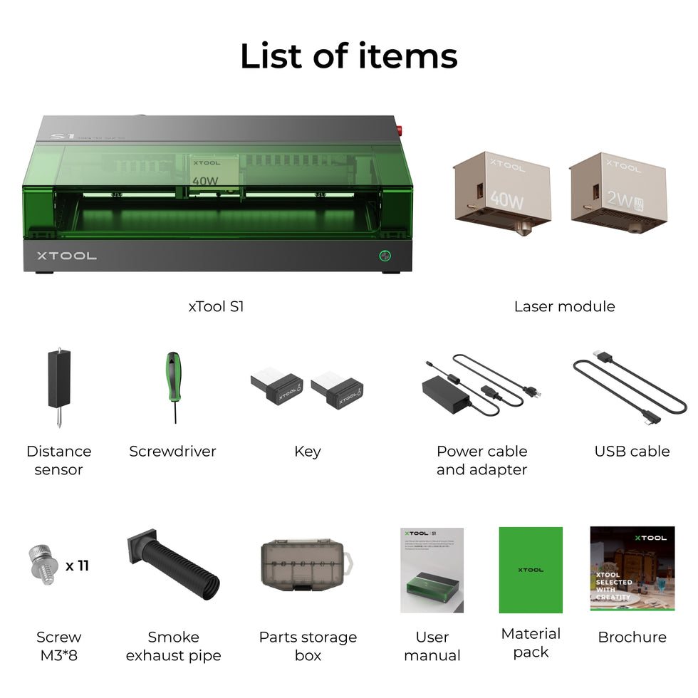 xTool S1 Blue + 1064nm IR Laser Kit: Enclosed Diode Laser Engraver & C