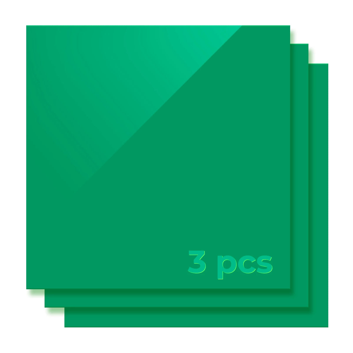 3 mm Green Opaque Glossy Acrylic Sheet for Diode Laser Cutting (3pcs)