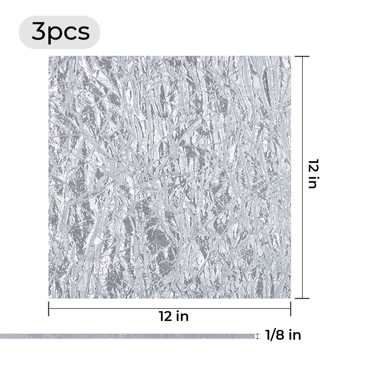 1/8" Silver Metallic Mesh Acrylic Sheet Plexiglass (3pcs)