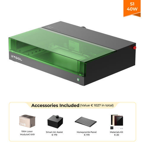 xTool S1 Blue + 1064nm IR Laser Kit: Enclosed Diode Laser Engraver & C