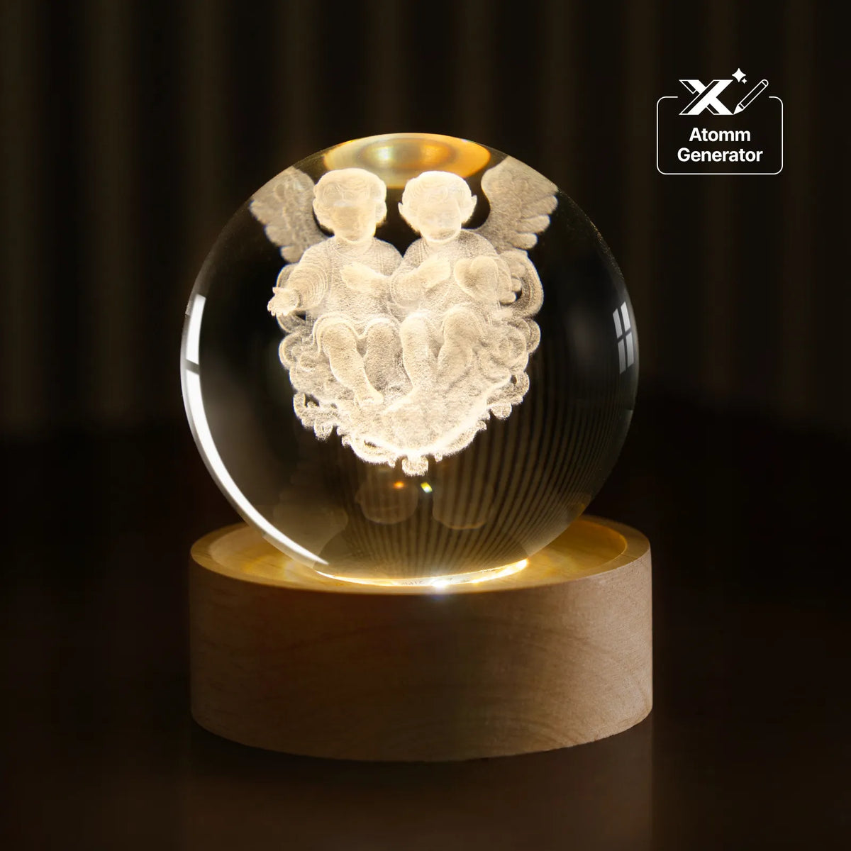 Round Rubber Wood LED Light Base with Groove